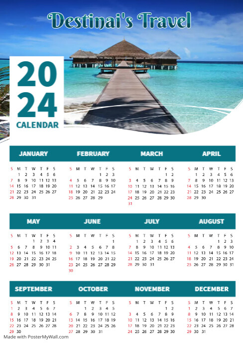 2024 printable calendar design | PosterMyWall
