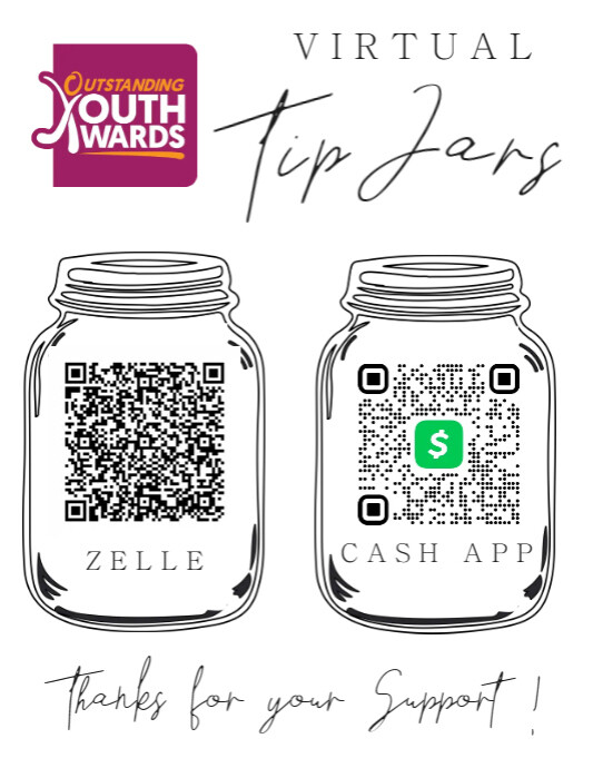 virtual tip jar sign black and white customiz | PosterMyWall