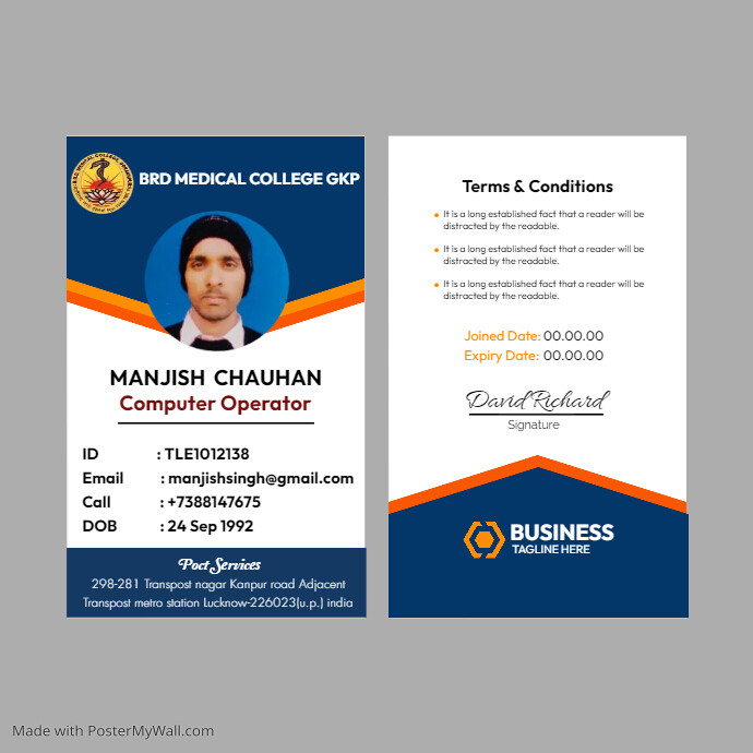 Business ID Template Design | PosterMyWall