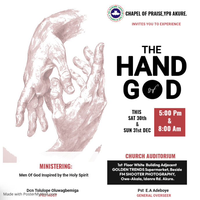 Copy of CHURCH FLYER,THE HAND OF GOD FLYER | PosterMyWall