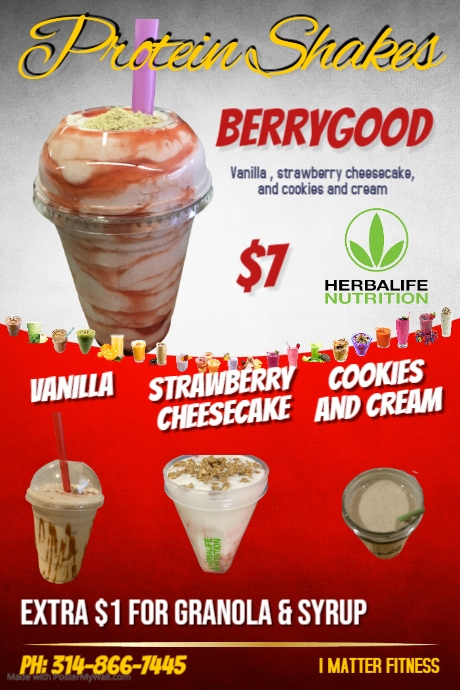 Copy of Protein Shakes Menu Flyer | PosterMyWall