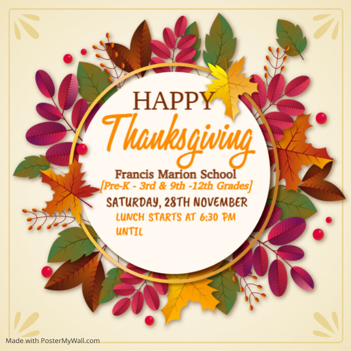 FMS Thanksgiving Lunch Flyer | PosterMyWall