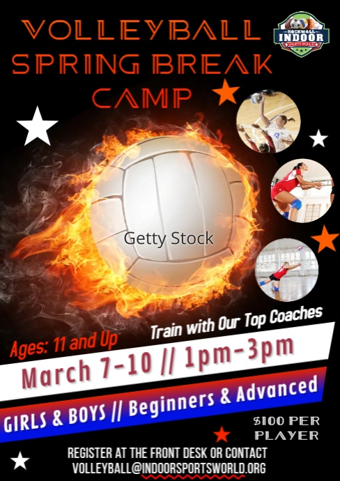 Volleyball Spring Break Camp | PosterMyWall