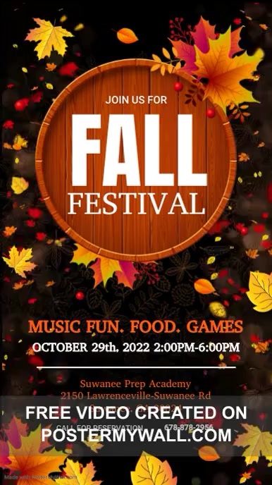 Autumn Party, fall, harvest Digital Display | PosterMyWall