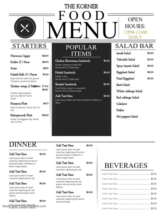 Copy of Menu | PosterMyWall