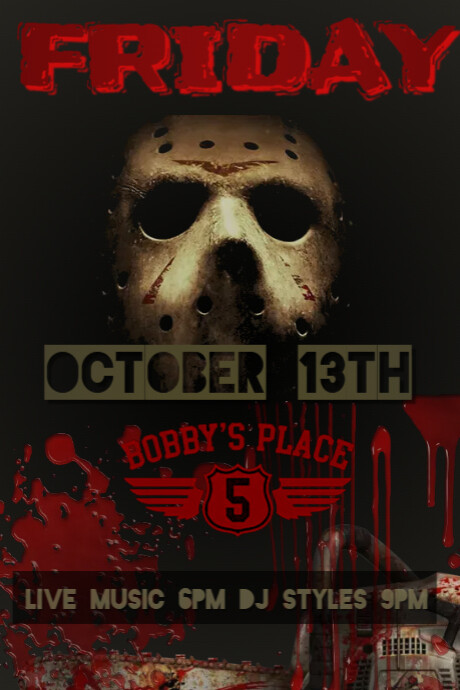 Halloween Horror Night Friday 13 Mask Haunted Costume Party | PosterMyWall