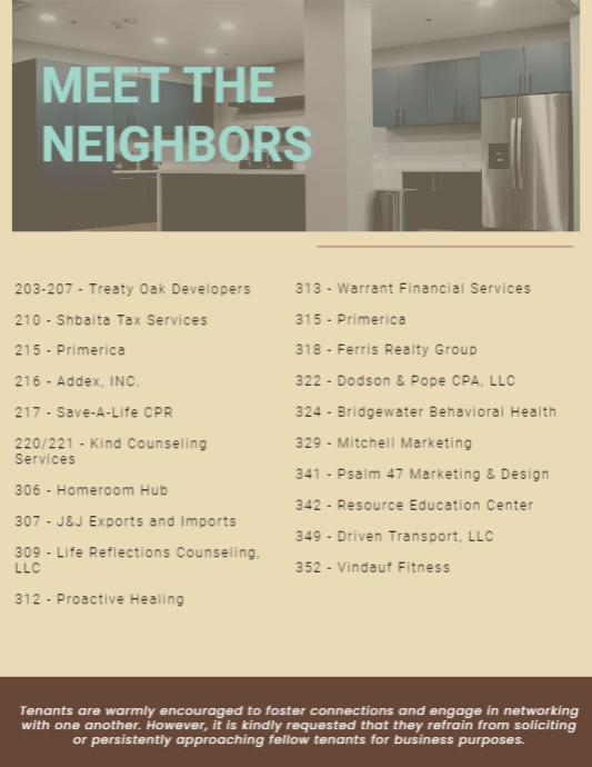 Meet the Neighbors | PosterMyWall