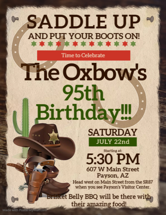 Beige wild west party invite flyer | PosterMyWall