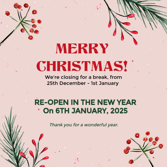 Copy of Red Professional Christmas Closure Notice | PosterMyWall