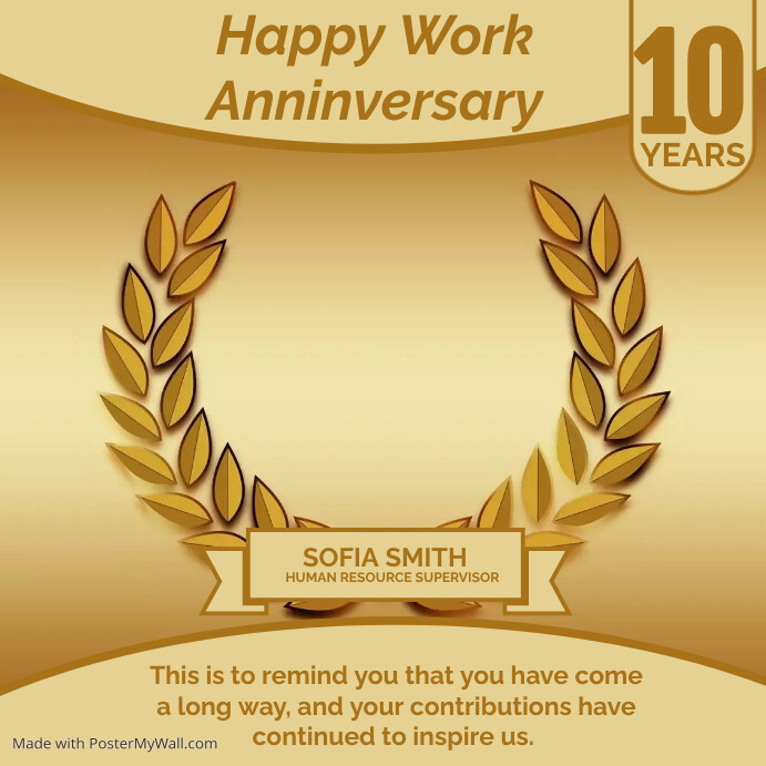 Work Anniversary | PosterMyWall