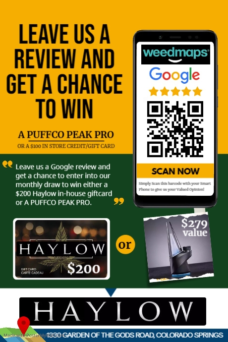 Weedmaps/Google Review Poster | PosterMyWall