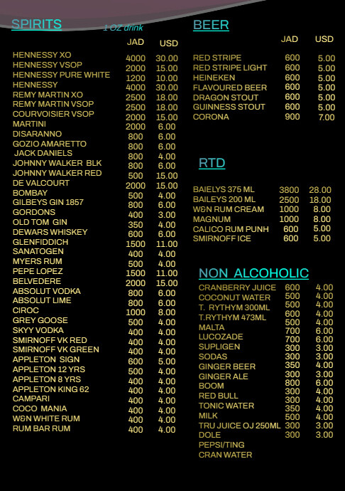 Bar menu & price list | PosterMyWall