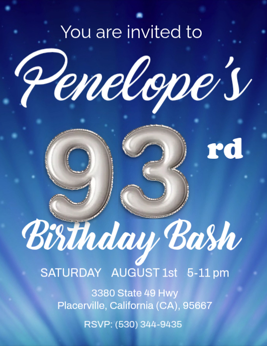 93rd birthday Template | PosterMyWall