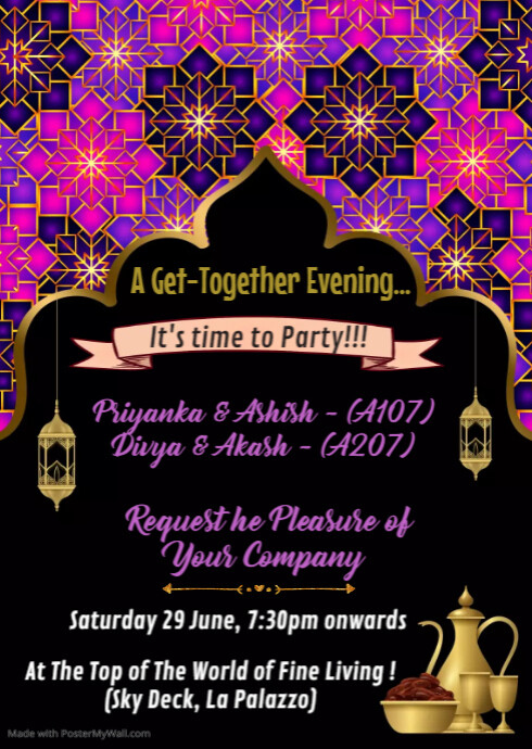 Copy of Cute Arabian Nights theme party invitation | PosterMyWall