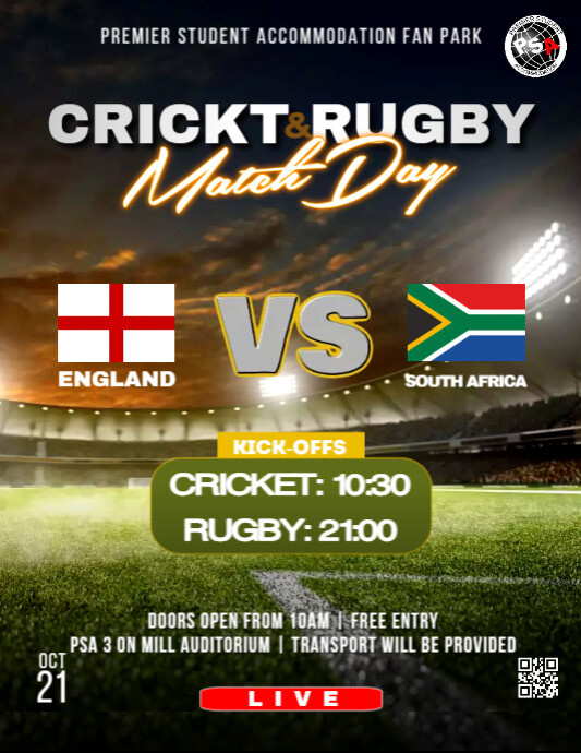 Rugby matchday flyer template (1) | PosterMyWall