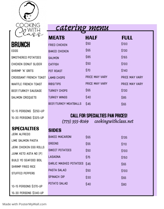 Copy of menu flyer | PosterMyWall