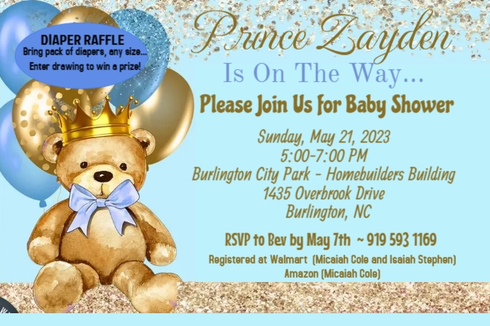 PRINCE ZAYDEN INVITE - BEV | PosterMyWall