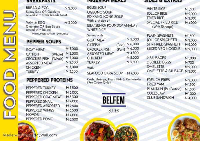 FOOD MENU - belfem | PosterMyWall