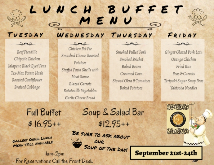 Lunch Buffet Menu Template | PosterMyWall