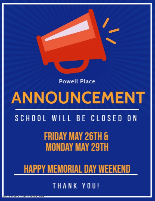 Copy of Teal school holiday notice flyer | PosterMyWall