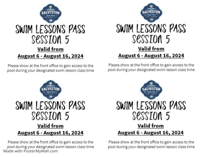 Copy of swim lessons pass summer 2023 session 5 | PosterMyWall
