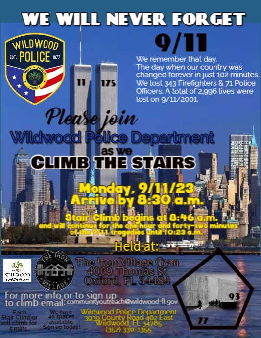 09.11.23 911 Stair Climb Flyer | PosterMyWall