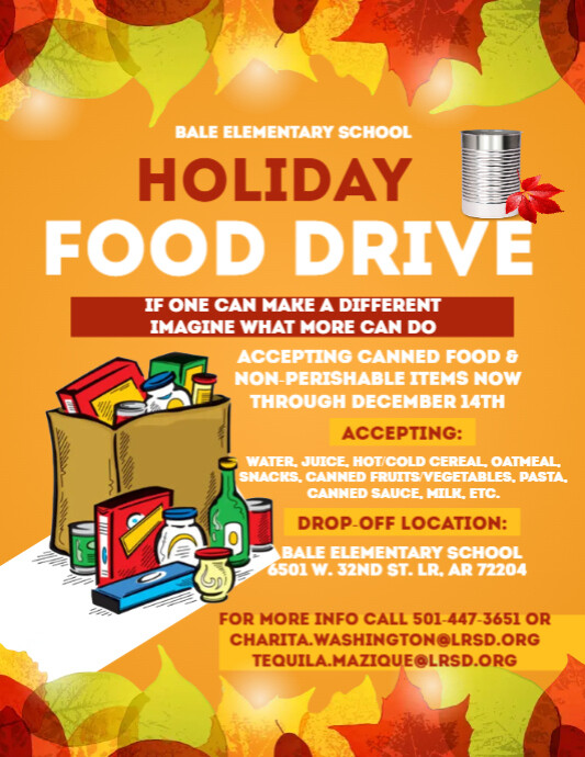 Yellow Food Drive Fundraising Flyer | PosterMyWall