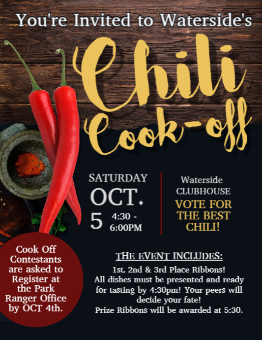 Chili Cook-off Flyer Template | PosterMyWall