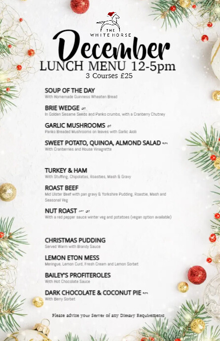 December 2023 Lunch Menu | PosterMyWall