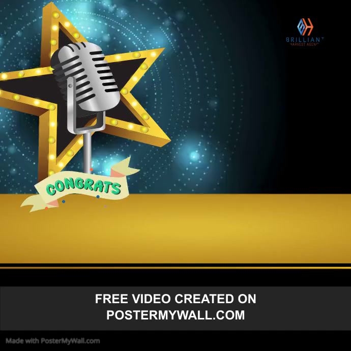 Black and Gold Talent Show Square Video (3) | PosterMyWall