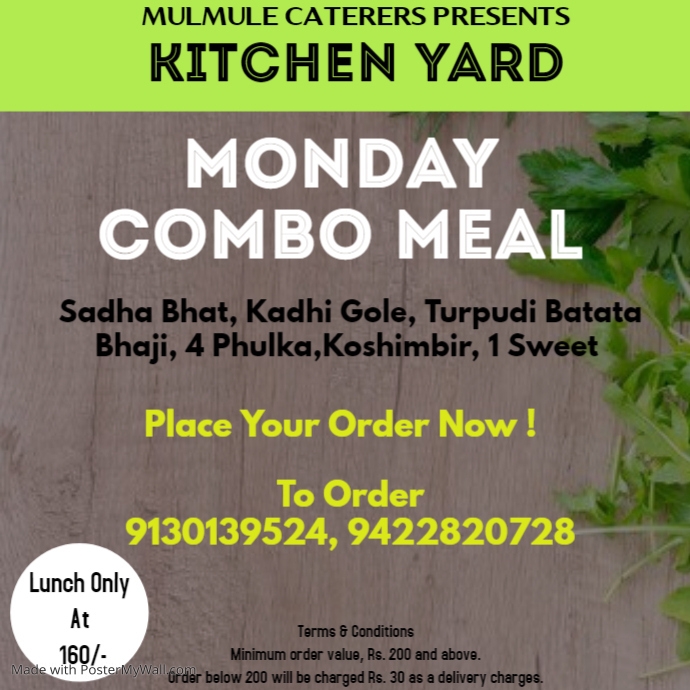 Copy of Copy of Menu Plan weekly Meals Restaurant Cantine ad | PosterMyWall