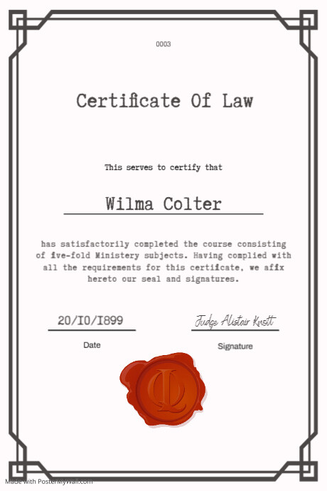 White Gold Red Stamp Certificate Ministry Lic | PosterMyWall