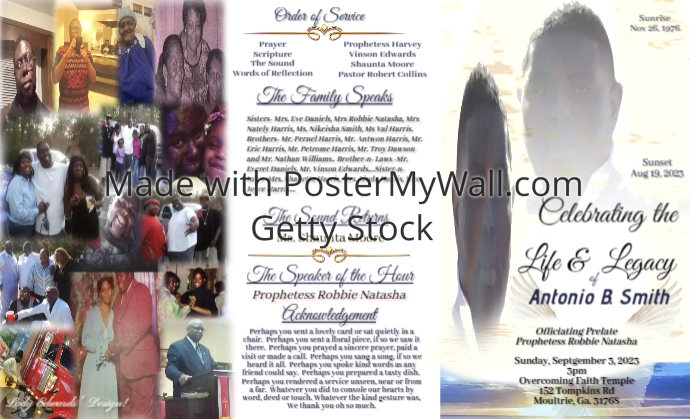 Homegoing Service for Antonio Smith (1) | PosterMyWall