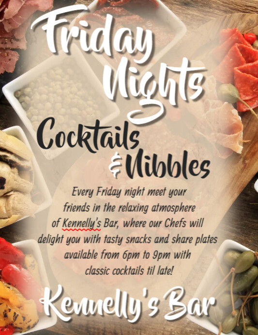 Cocktails & Nibbles Menu (2) | PosterMyWall