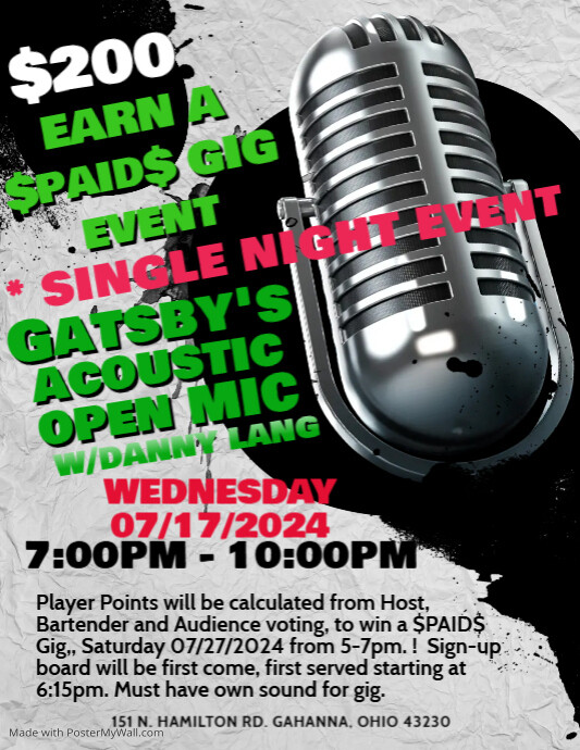 2023 Earn A PAID GIG - Single Event 092723 | PosterMyWall