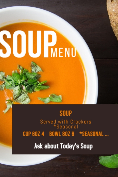 Copy of Copy of Daily Soup Menu Card Printable Flyer 2 | PosterMyWall