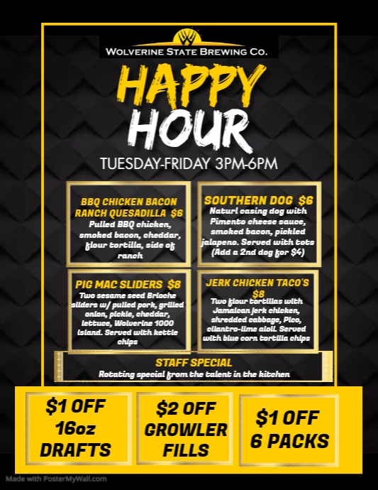 Copy of Happy Hour Beer Offer Template | PosterMyWall