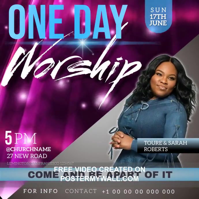 worship event AD social media TEMPLATE | PosterMyWall