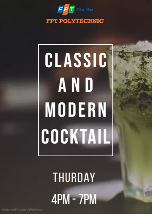 classic and modern cocktail Hour bar promo flyer | PosterMyWall