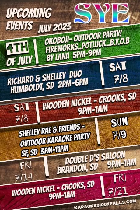 Copy of July Upcoming SYE Events Poster (1) | PosterMyWall