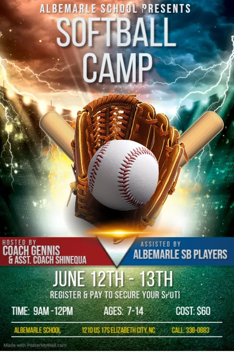 SOFTBALL CAMP | PosterMyWall