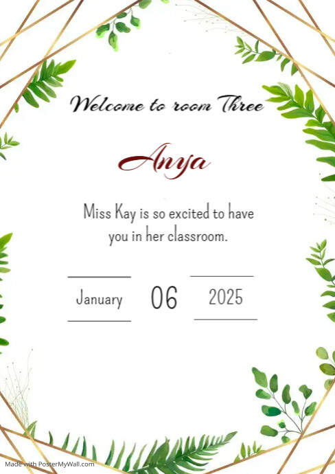 Copy of Template Wedding Gold Greenery | PosterMyWall