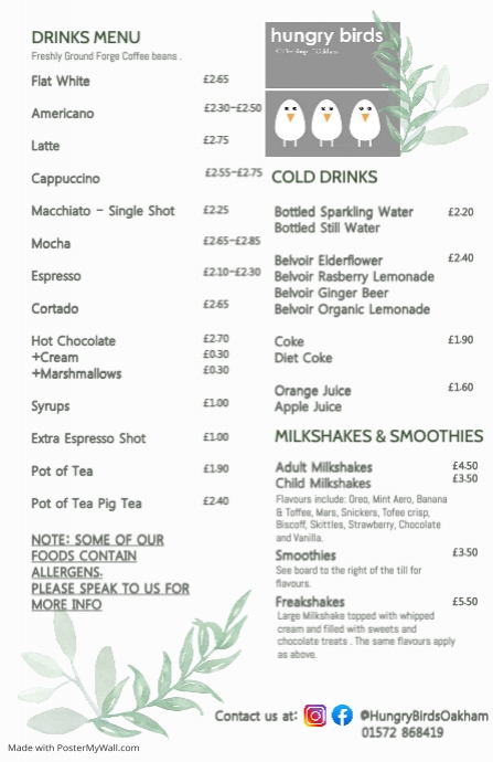 Menu - Back Page | PosterMyWall