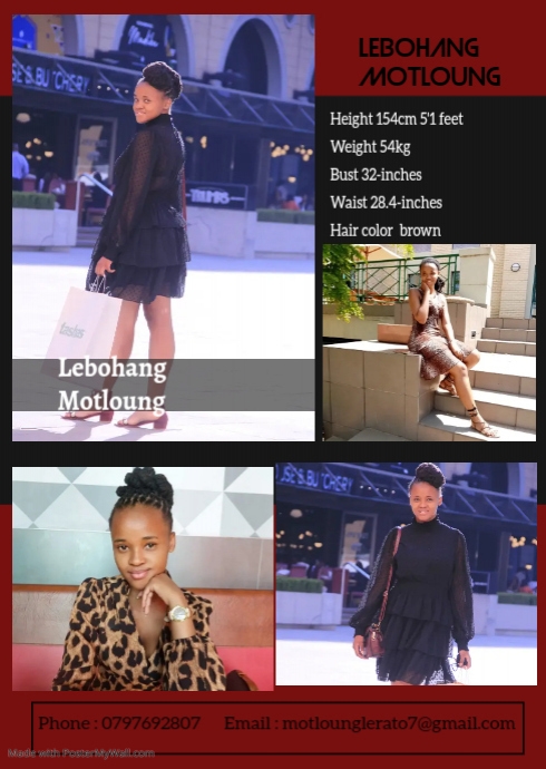 Copy of Modeling Comp card | PosterMyWall