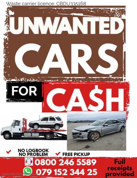 Junk Cars for Cash Flyer Template | PosterMyWall