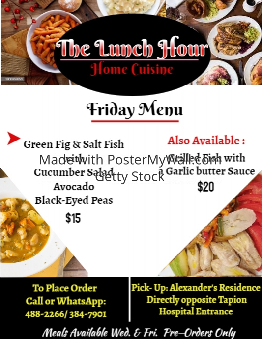 Copy of Friday Menu | PosterMyWall