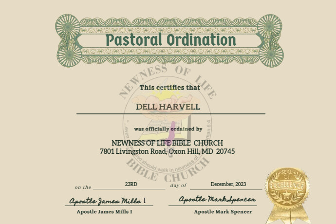 Copy of Pastoral Ordination Newness of Life Bible Church | PosterMyWall