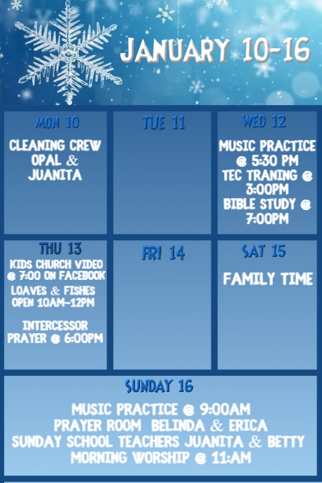 January Events 10-16 | PosterMyWall