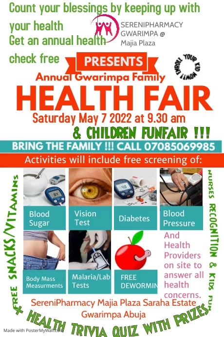 Copy of Grey and Green Health Fair Poster Template | PosterMyWall