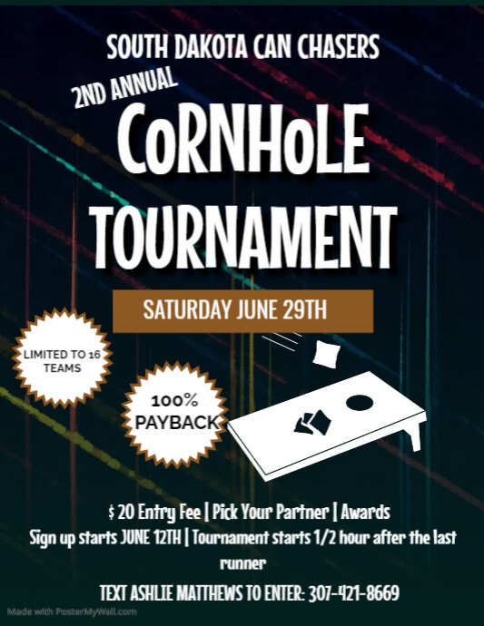 CORNHOLE TOURNAMENT FLYER | PosterMyWall